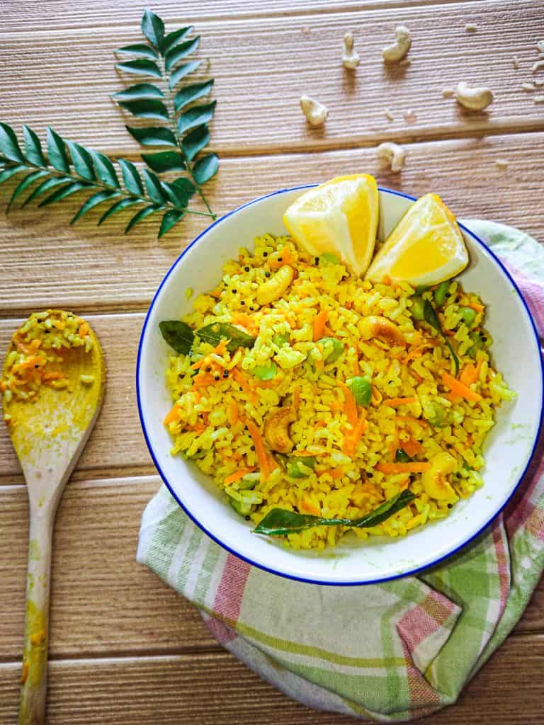 South Indian Lemon Rice With Brown Rice - Go Healthy Ever After