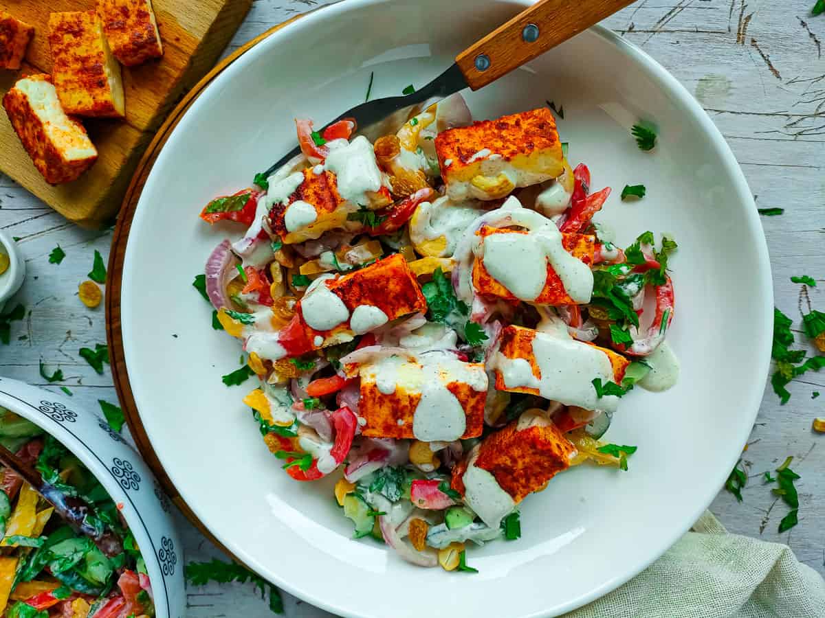 Easy Paneer Tikka Salad - Go Healthy Ever After