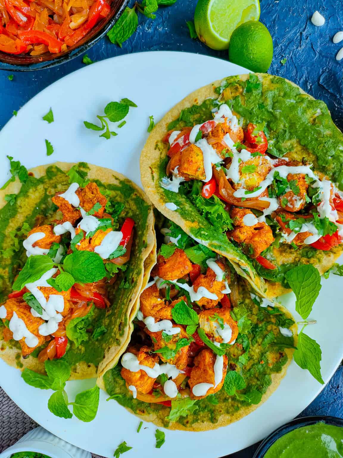 Quick And Easy Tandoori Chicken Tikka Wraps - Go Healthy Ever After