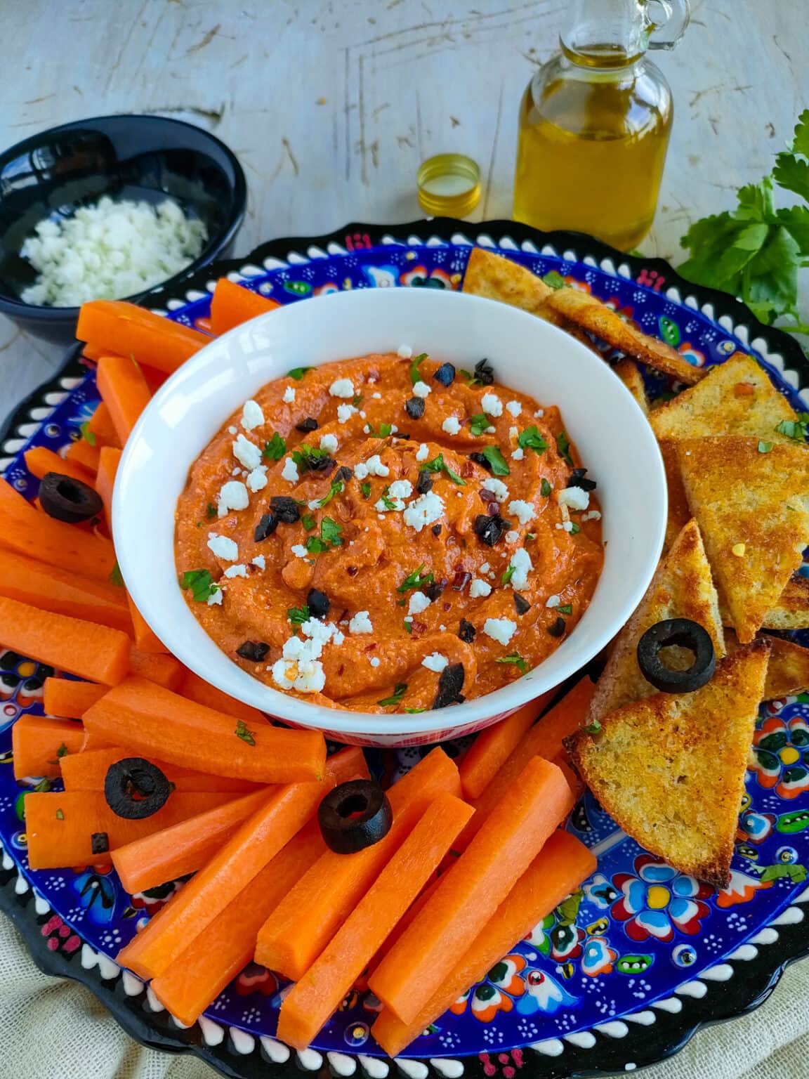 Spicy Paprika Feta Dip With Roasted Red Peppers - Go Healthy Ever After