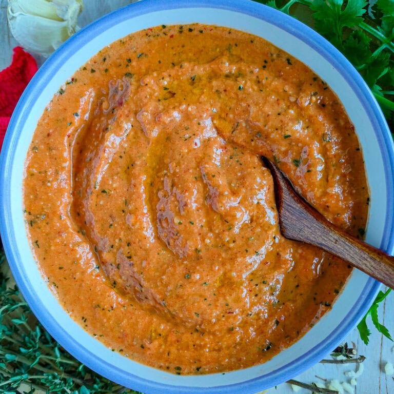 Simple Roasted Red Pepper Pesto - Go Healthy Ever After