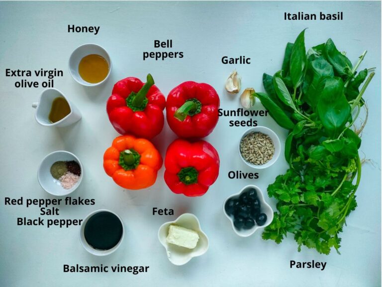 Simple Roasted Red Pepper Salad With Balsamic Dressing - Go Healthy ...