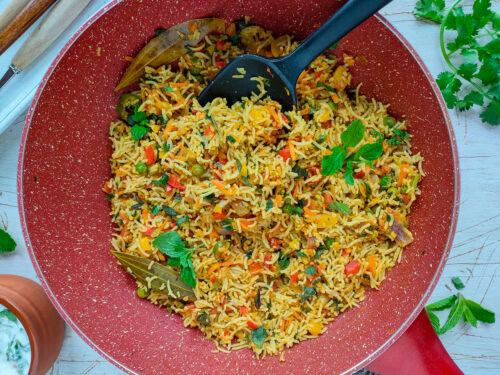 Easy Capsicum Rice For Beginners - Go Healthy Ever After