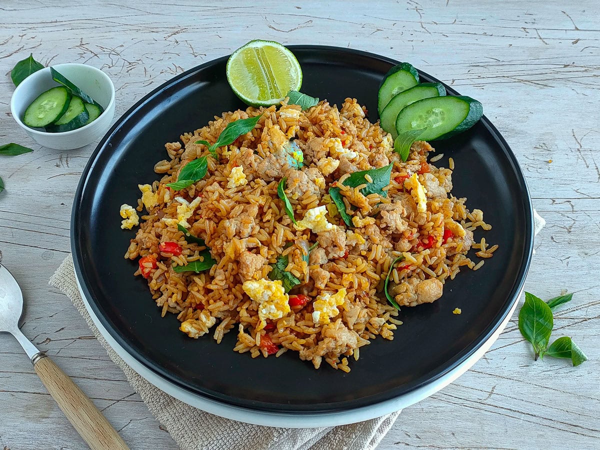 Quick Weeknight Thai Basil Chicken Fried Rice - Go Healthy Ever After