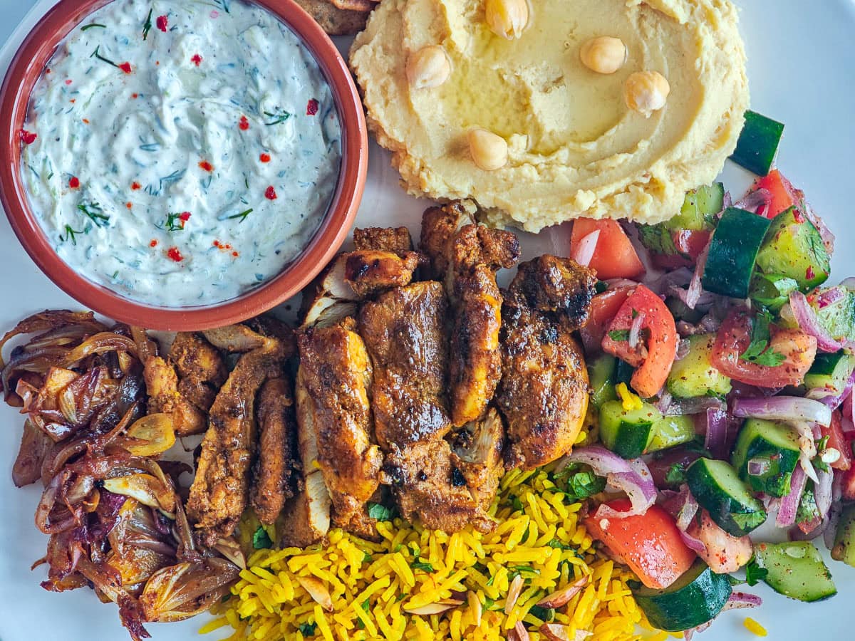 Mediterranean Chicken Shawarma Plate - Go Healthy Ever After